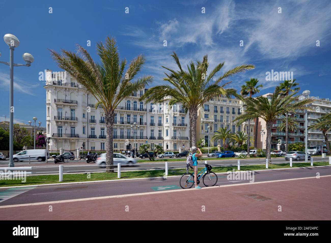 Nice (south-eastern France): buildings along the waterfront and ...