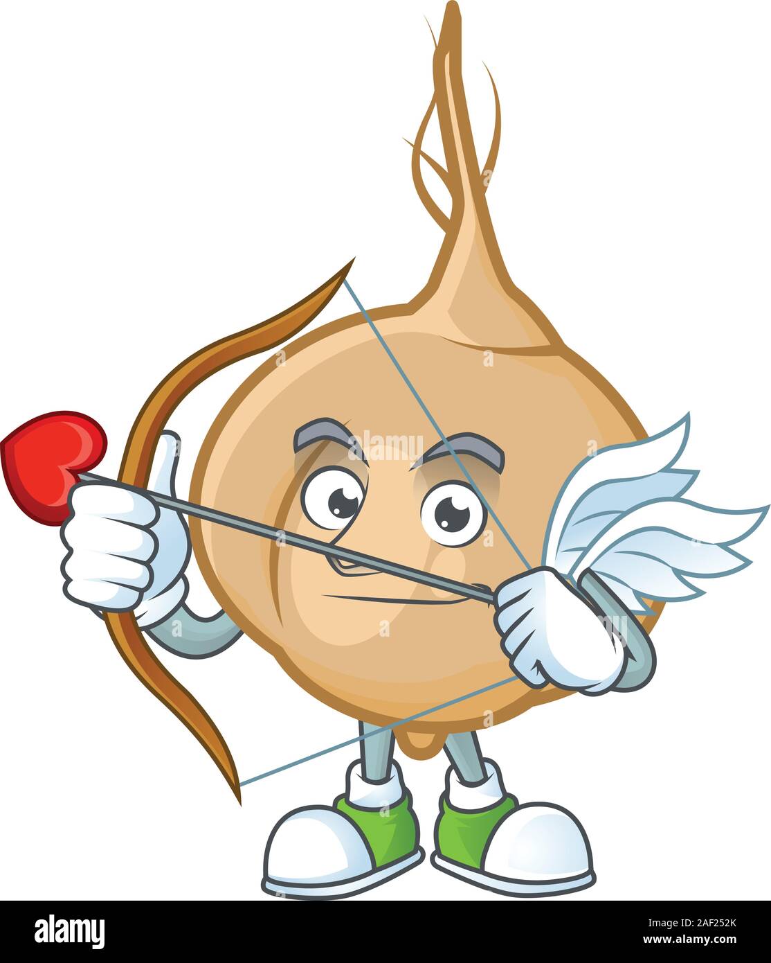 Cute jicama Cupid cartoon character with arrow and wings Stock Vector ...