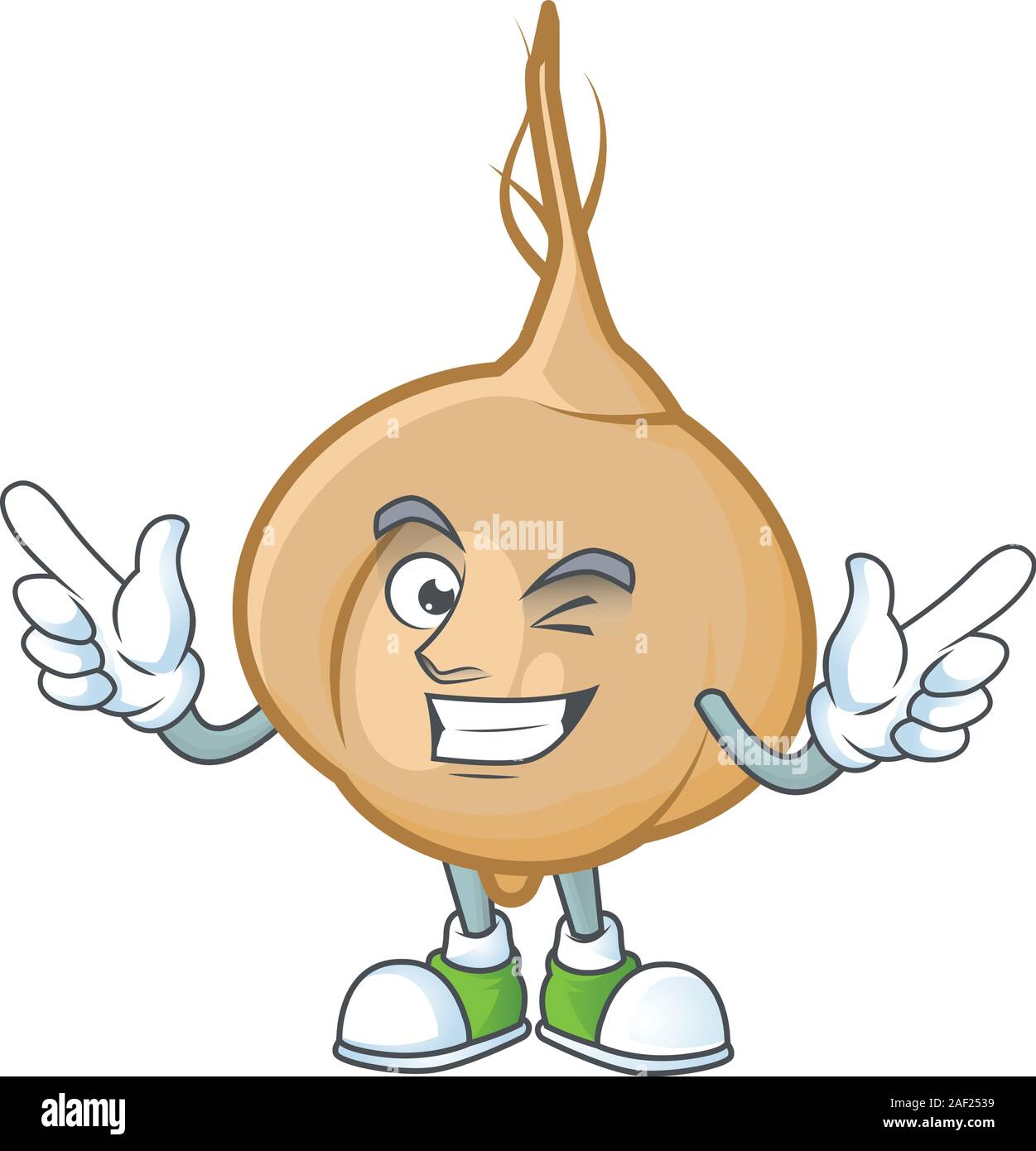 Funny jicama cartoon character style with Wink eye Stock Vector Image ...