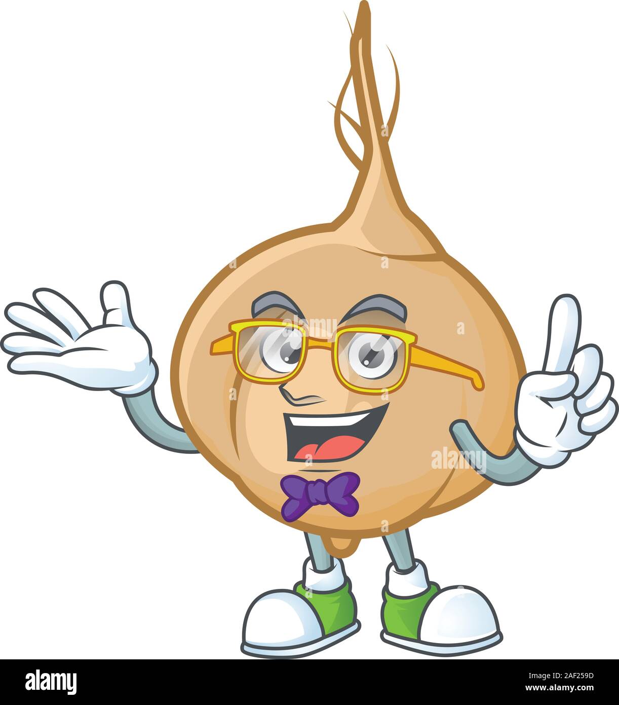 Super Funny Geek smart jicama mascot cartoon style Stock Vector Image ...