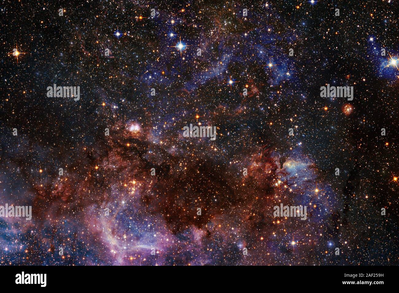 Universe scene with stars and galaxies in deep space showing the beauty ...