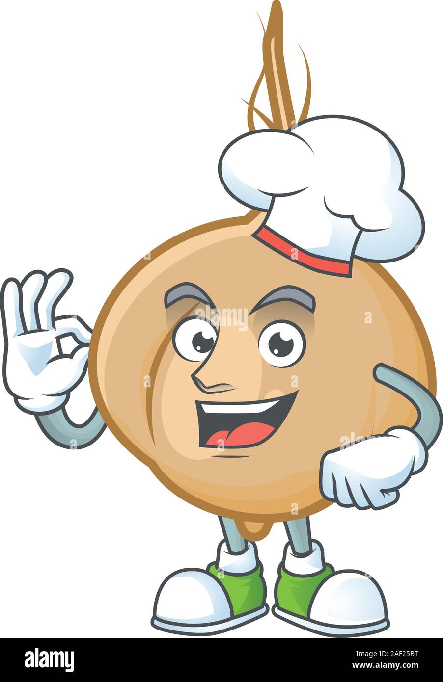 Happy Chef jicama cartoon character with white hat Stock Vector Image ...