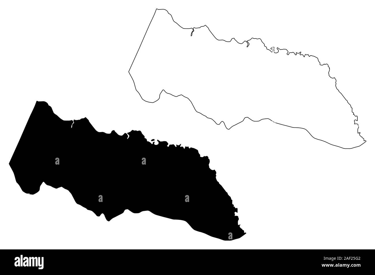 Portland Parish (Parishes of Jamaica, Surrey County) map vector ...