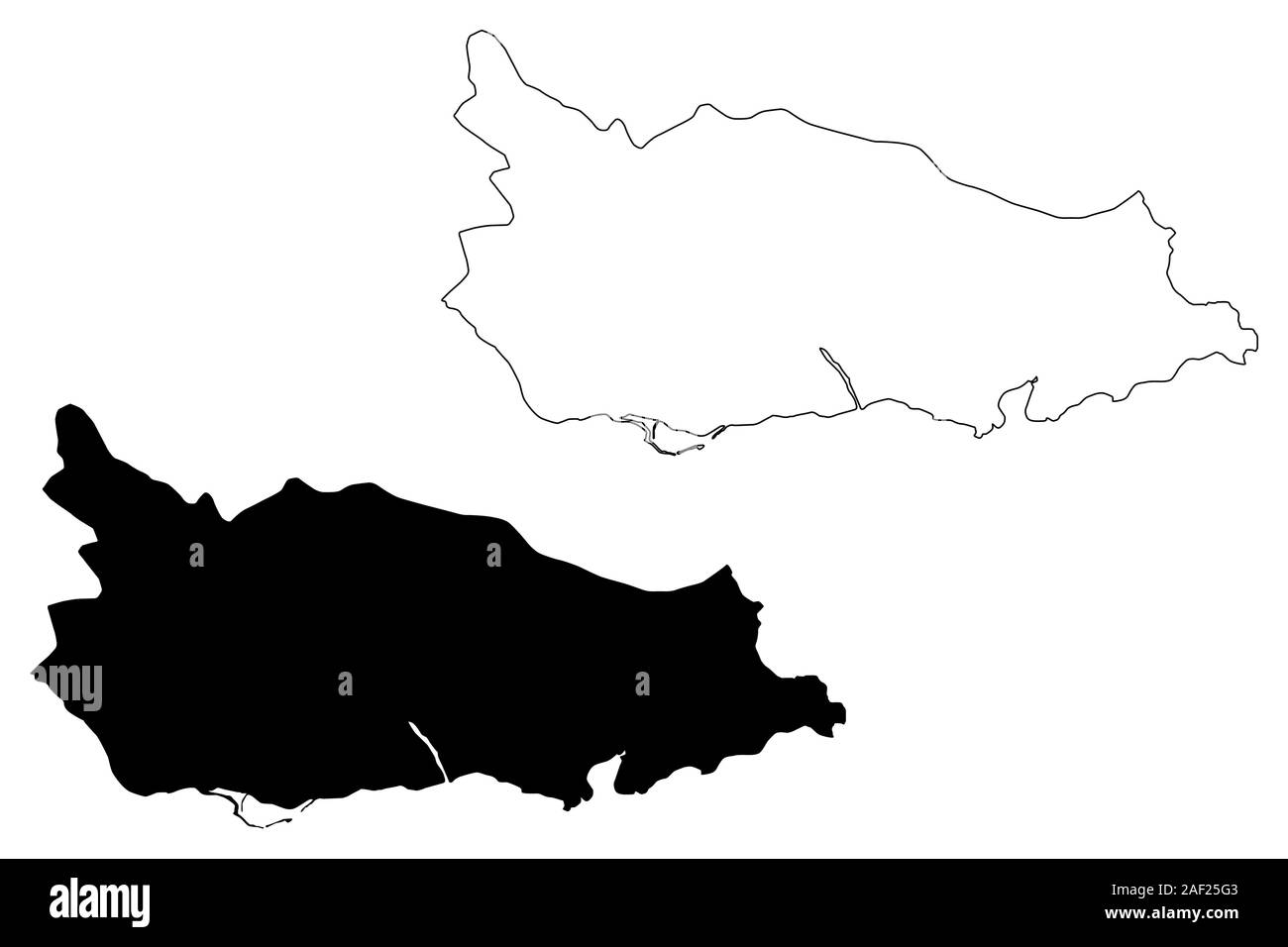 Saint Thomas Parish (Parishes of Jamaica, Surrey County) map vector ...