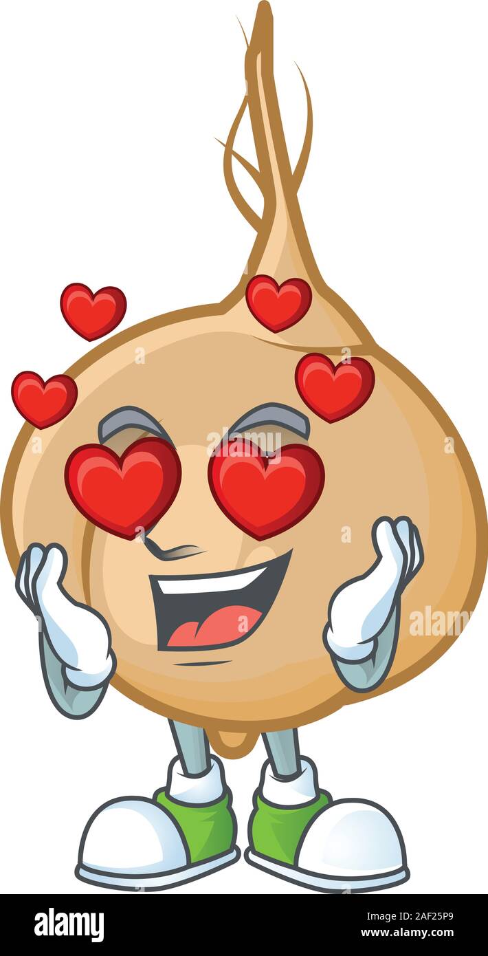 Falling in love happy cute jicama cartoon design Stock Vector Image ...