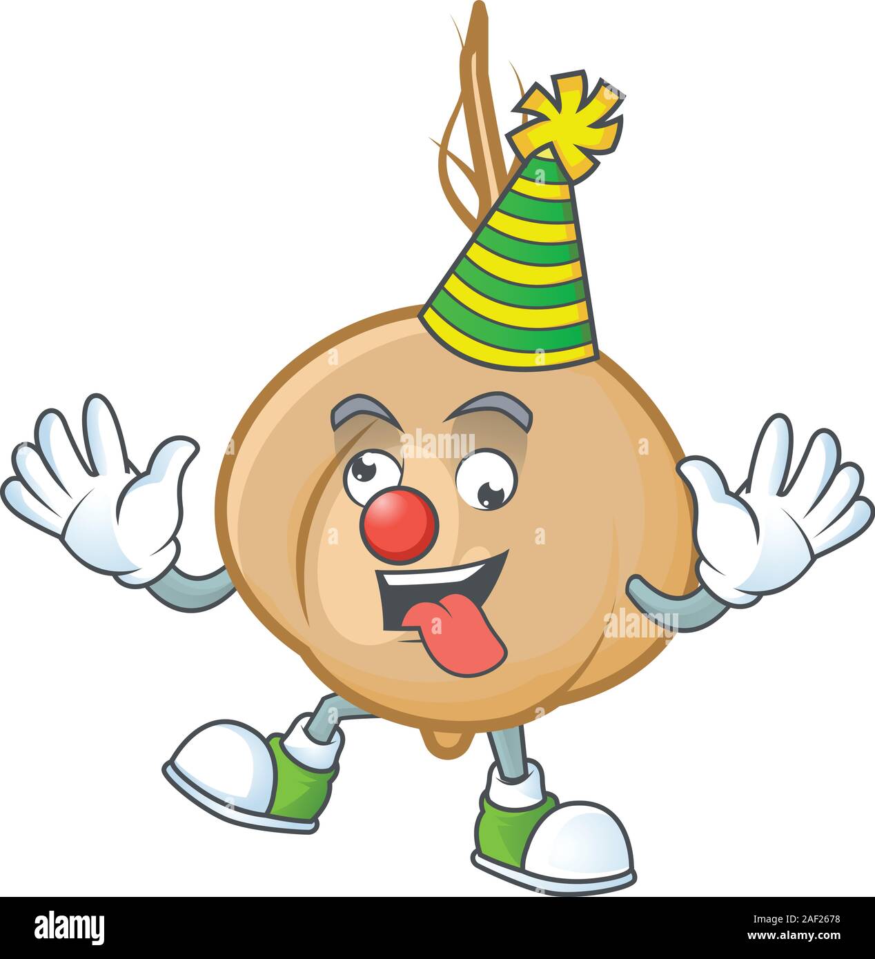 Cute Clown jicama placed on cartoon character style design Stock Vector ...