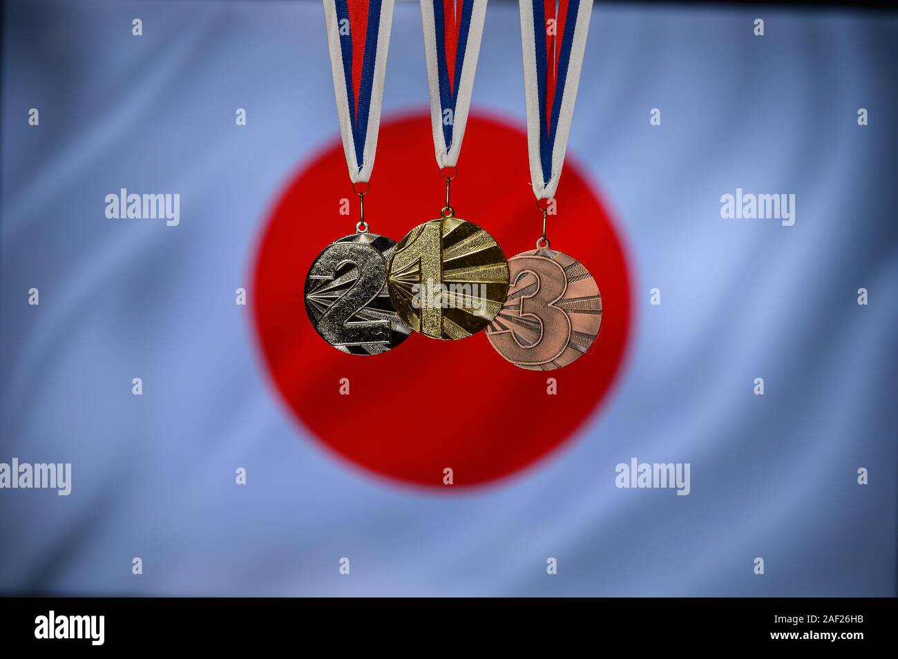 Japan flag tree medal hi-res stock photography and images - Alamy