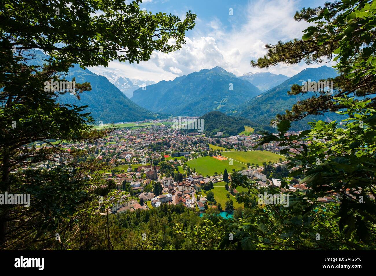 Aerial landscape of Interlaken city Stock Photo - Alamy