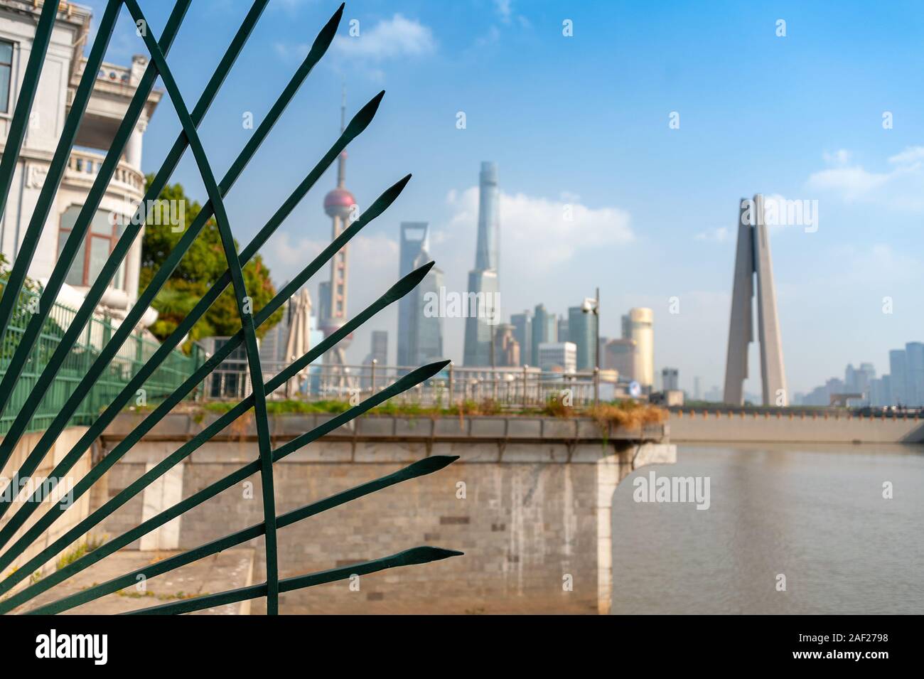 The iconic Shanghai Pudong skyline, viewed from The Bund waterfront ...