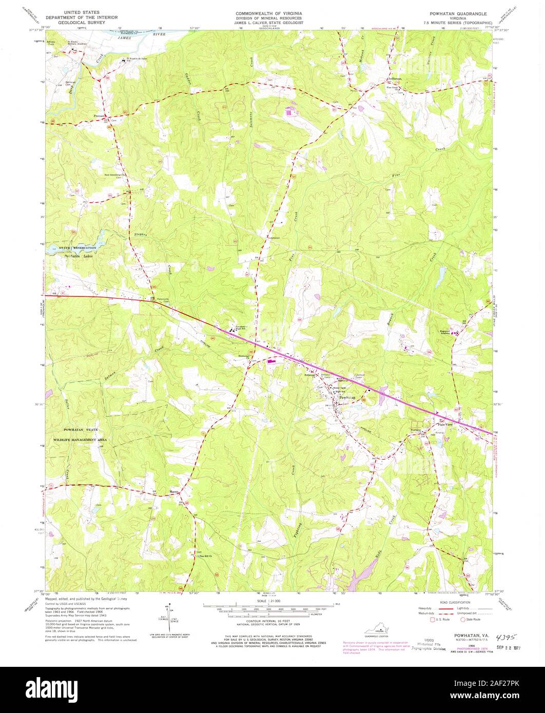 Map of powhatan Cut Out Stock Images & Pictures - Alamy