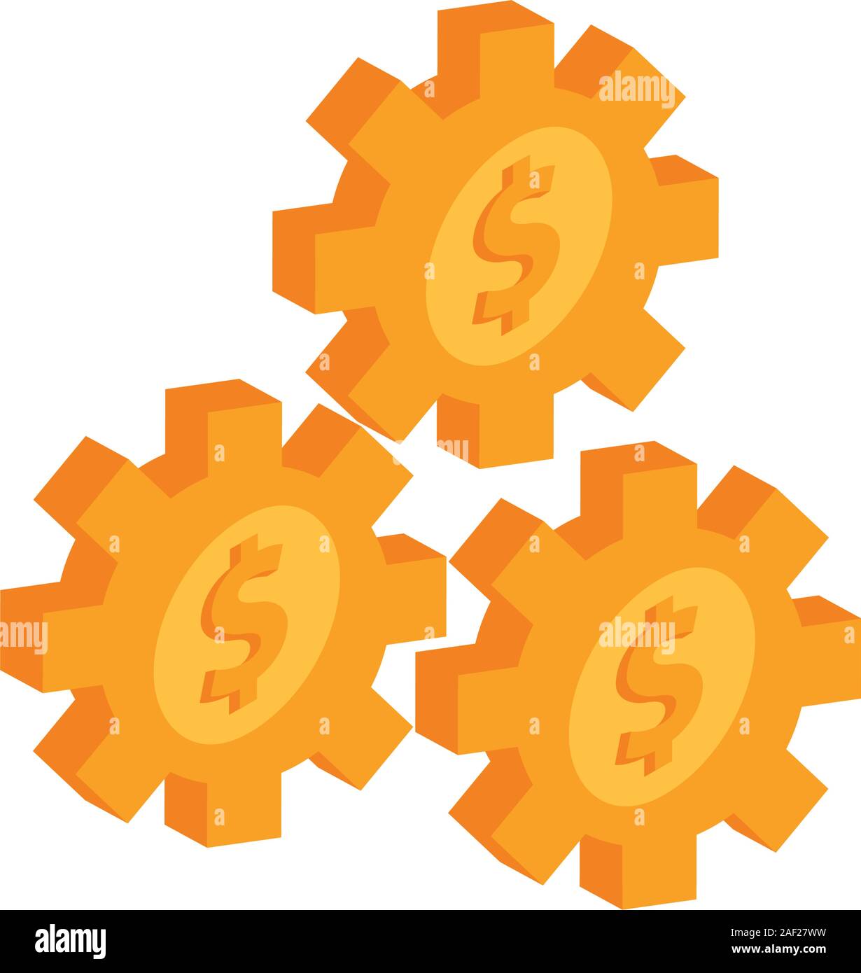 Gears and currency symbols Stock Vector Images - Alamy