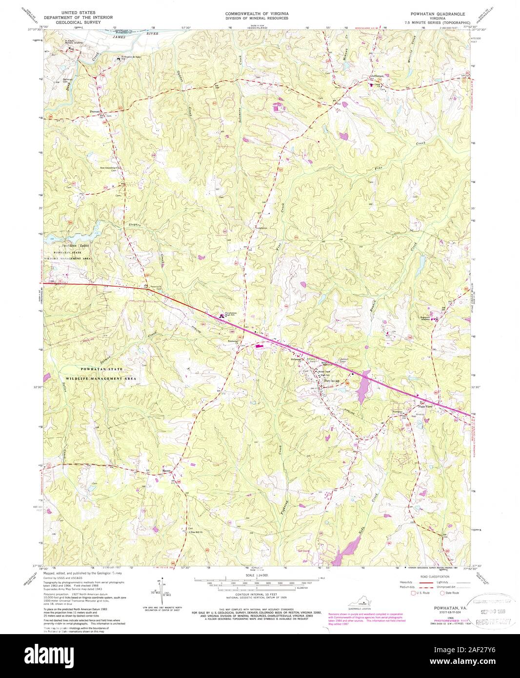 Map of powhatan Cut Out Stock Images & Pictures - Alamy