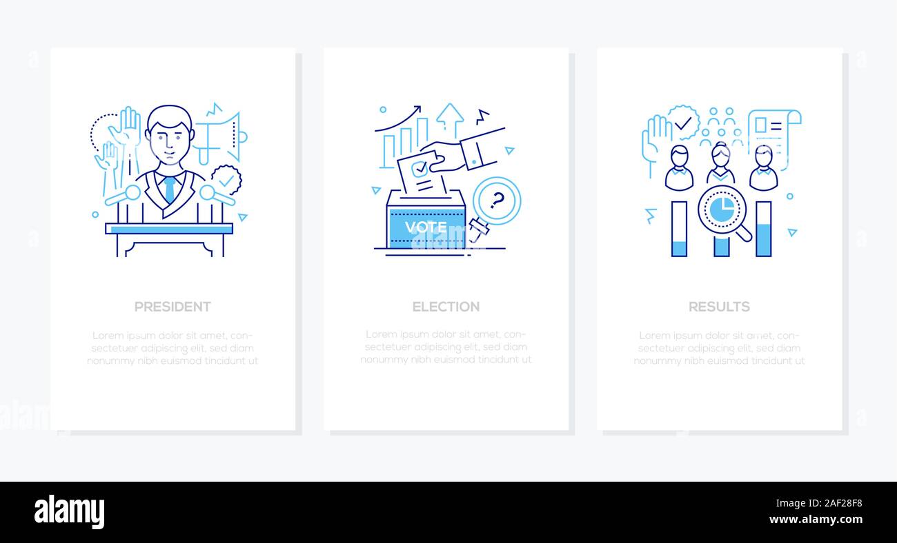 Politics concept - line design style banners set Stock Vector Image ...