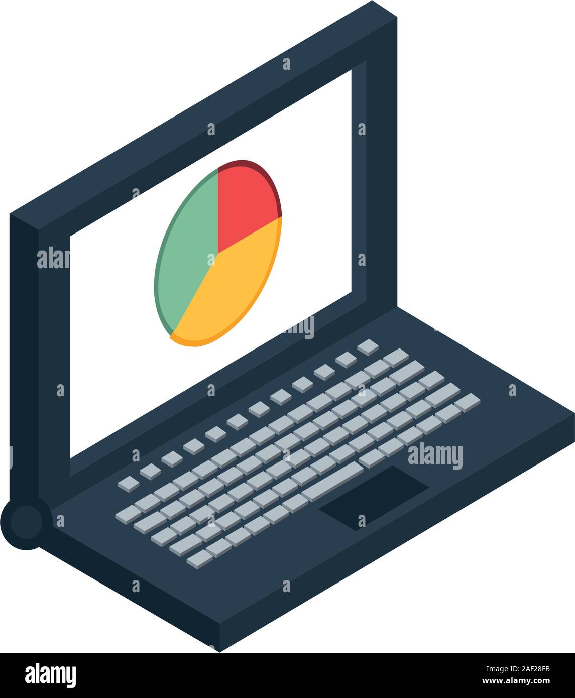 laptop computer with statistics pie Stock Vector Image & Art - Alamy