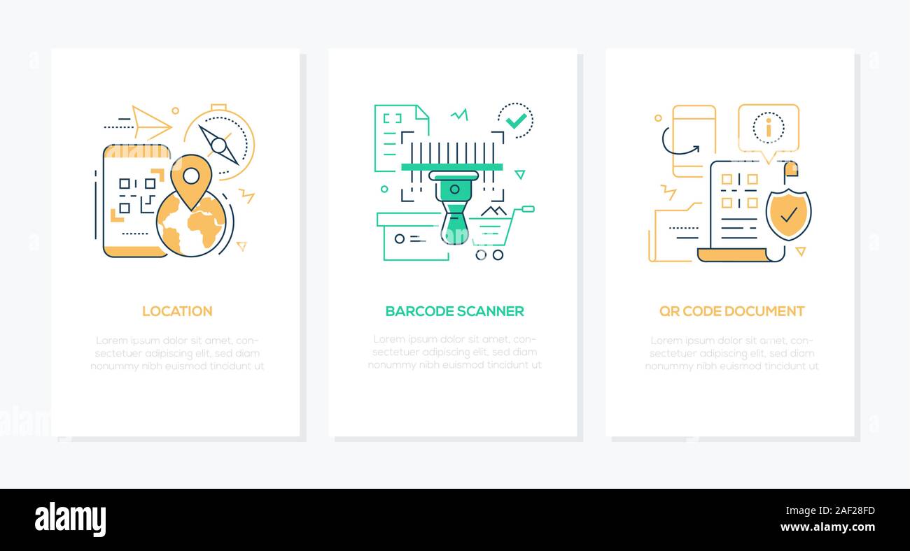 Navigation and information - line design style banners set Stock Vector ...