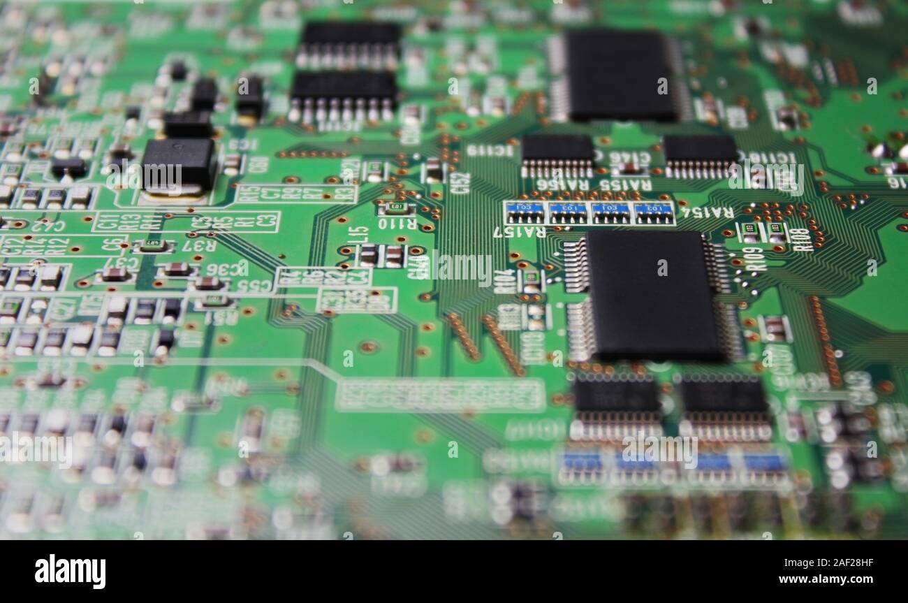 Closeup of electronic circuit board or PCB printed circuit board Stock Photo - Alamy
