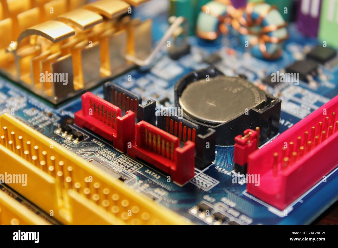 Closeup of electronic circuit board or PCB printed circuit board Stock ...