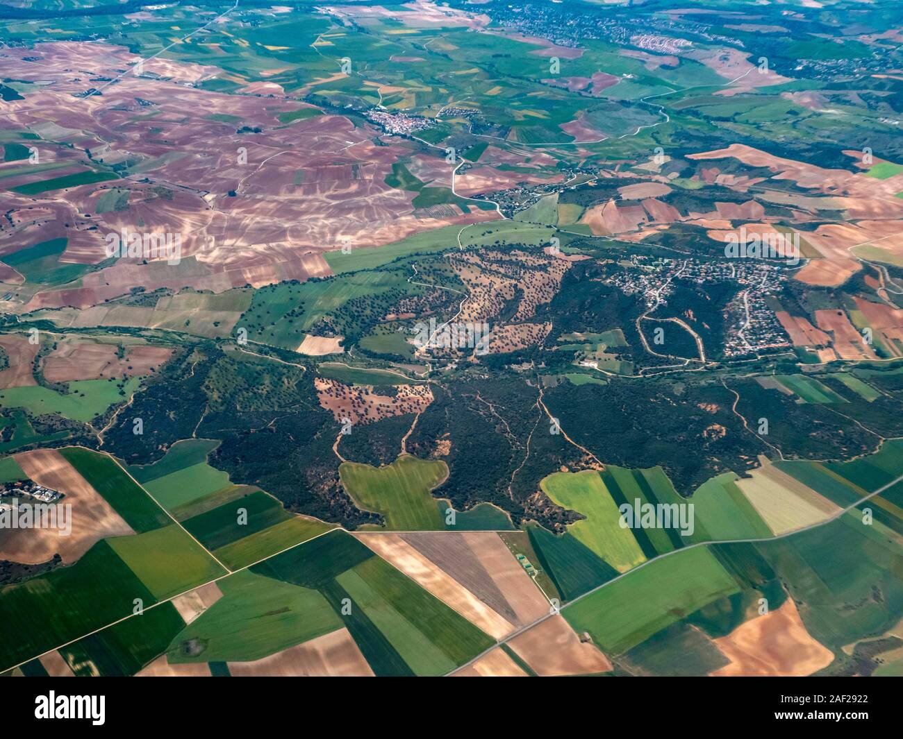 agricultural landscape near Madrid from the air, may 2019 | usage ...