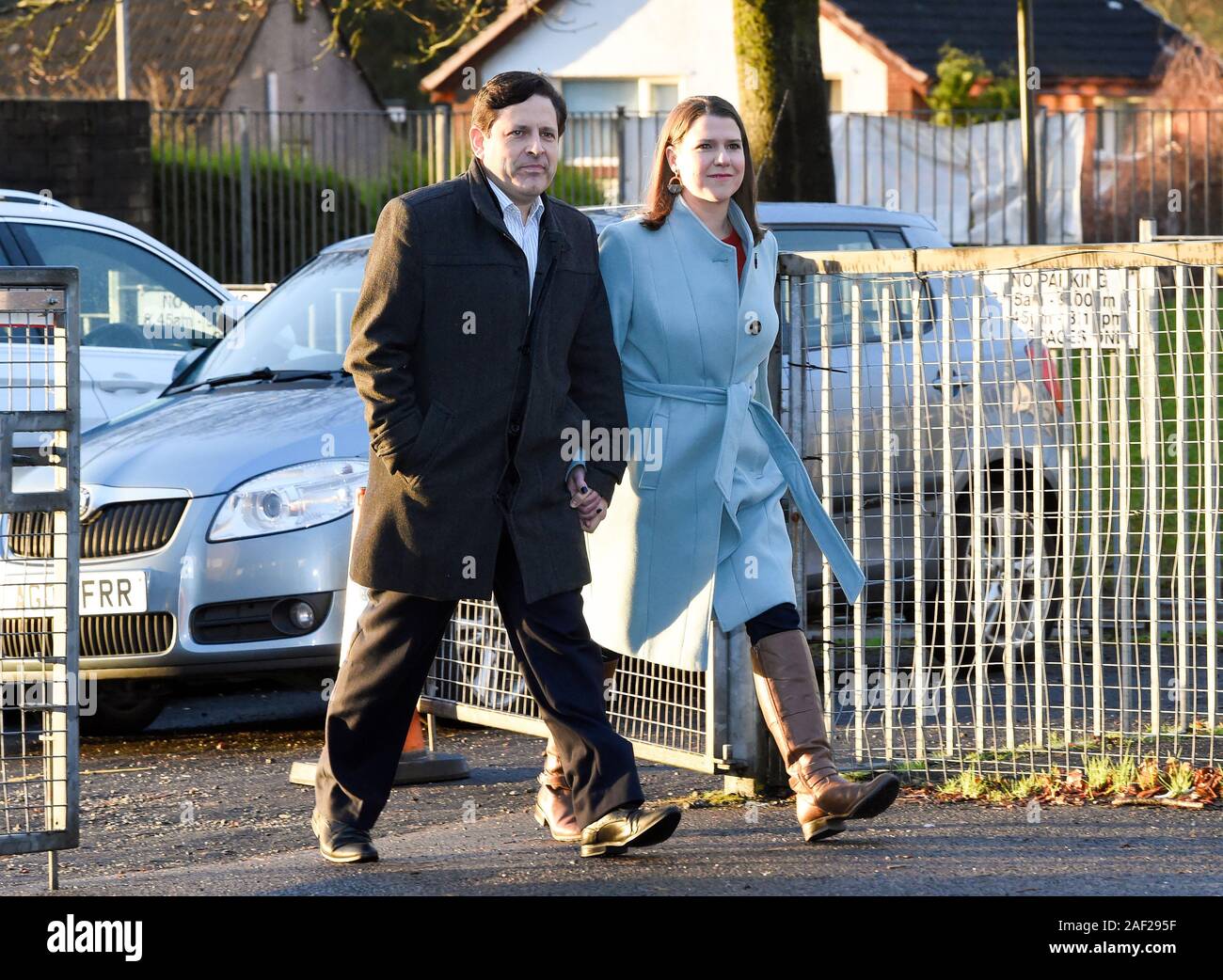 Liberal Democrat leader Jo Swinson and her partner Duncan Hames arrive ...