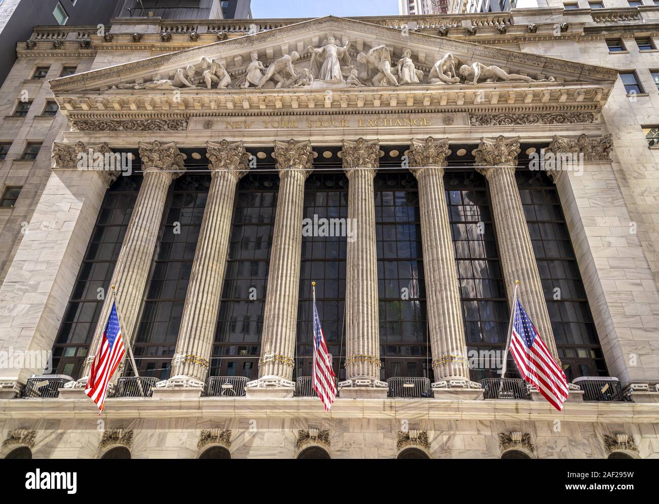 The representative column facade of the New York Stock Exchange (NYSE ...