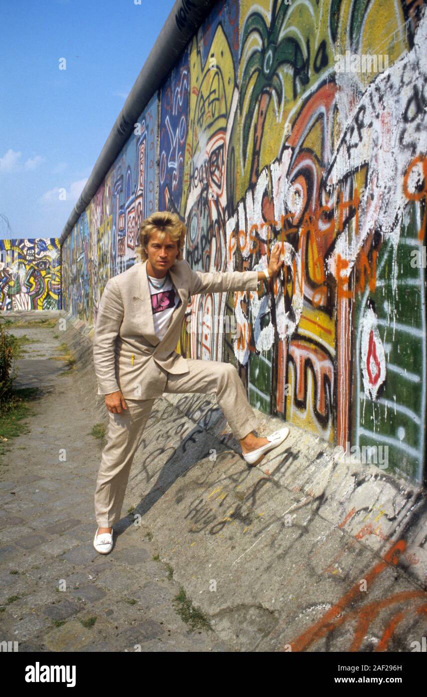 Singer Christian Anders on 31 July 1986 at the Berlin Wall. He was born ...