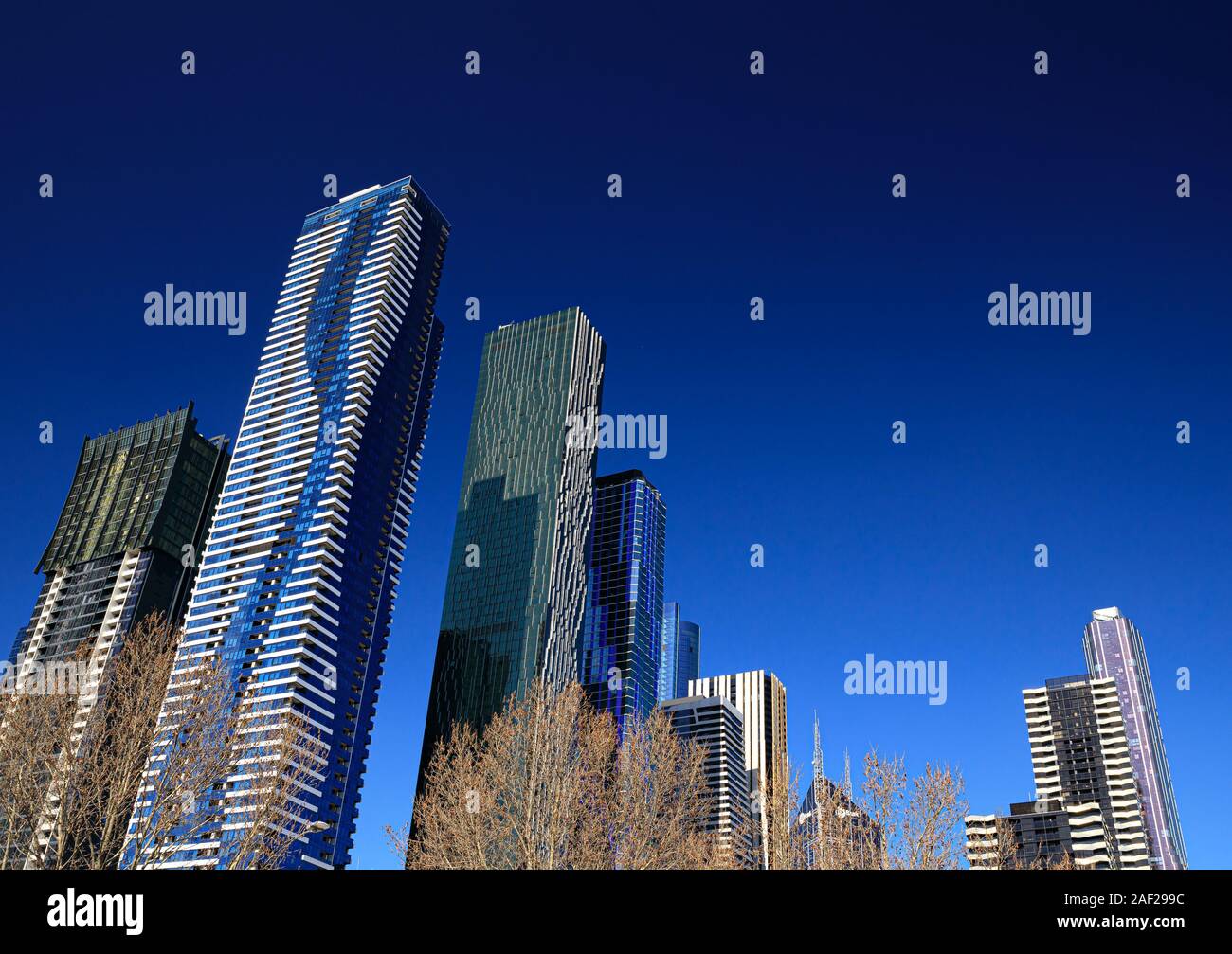 The modern buildings of Melbourne in the inner north of the city ...