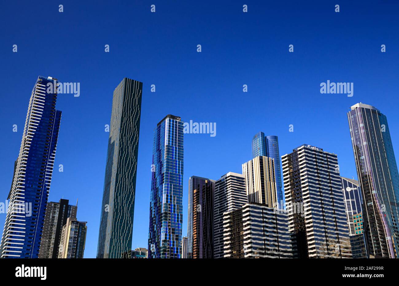 The modern buildings of Melbourne in the inner north of the city ...