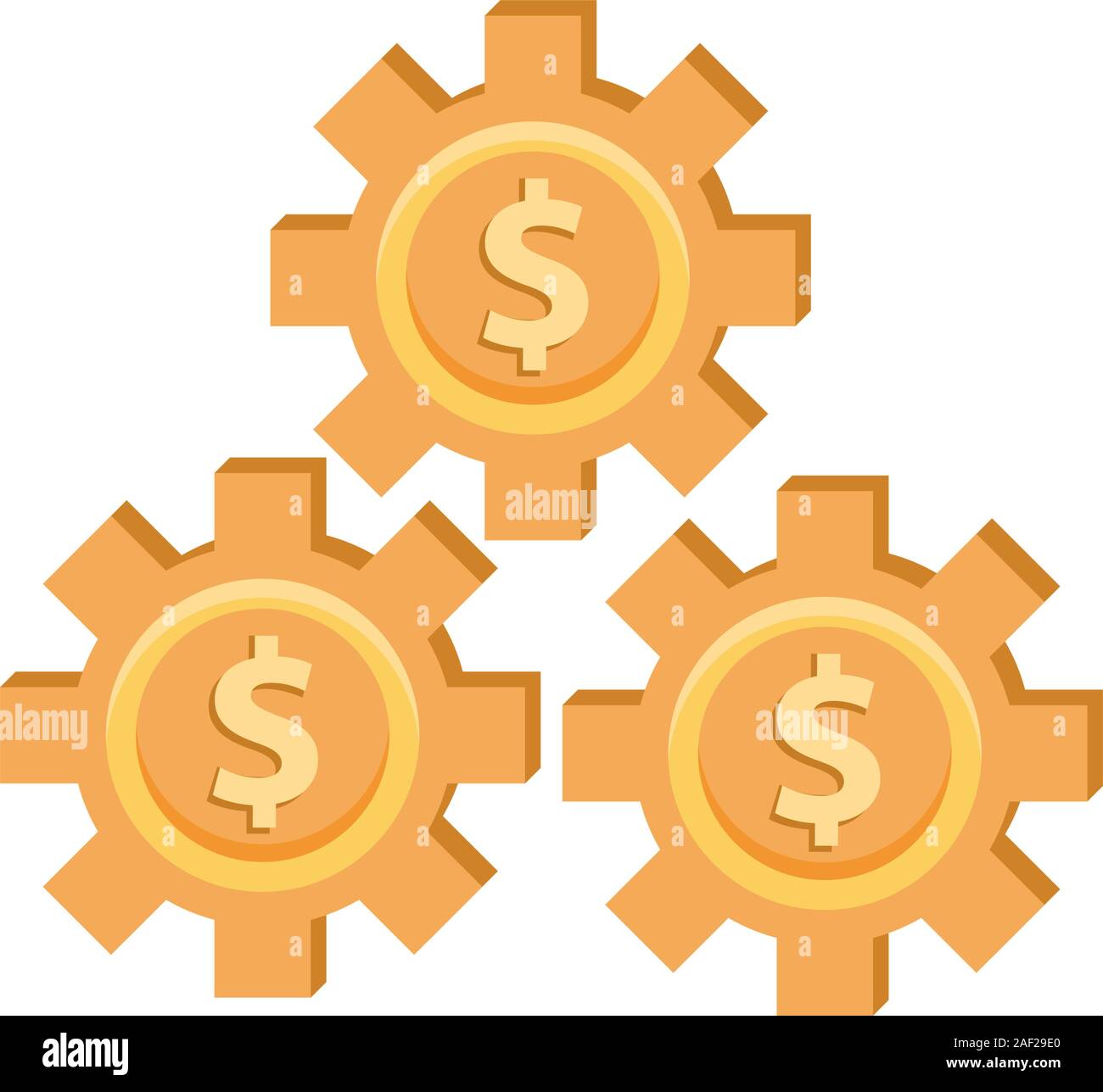 gears with money symbols icons Stock Vector Image & Art - Alamy