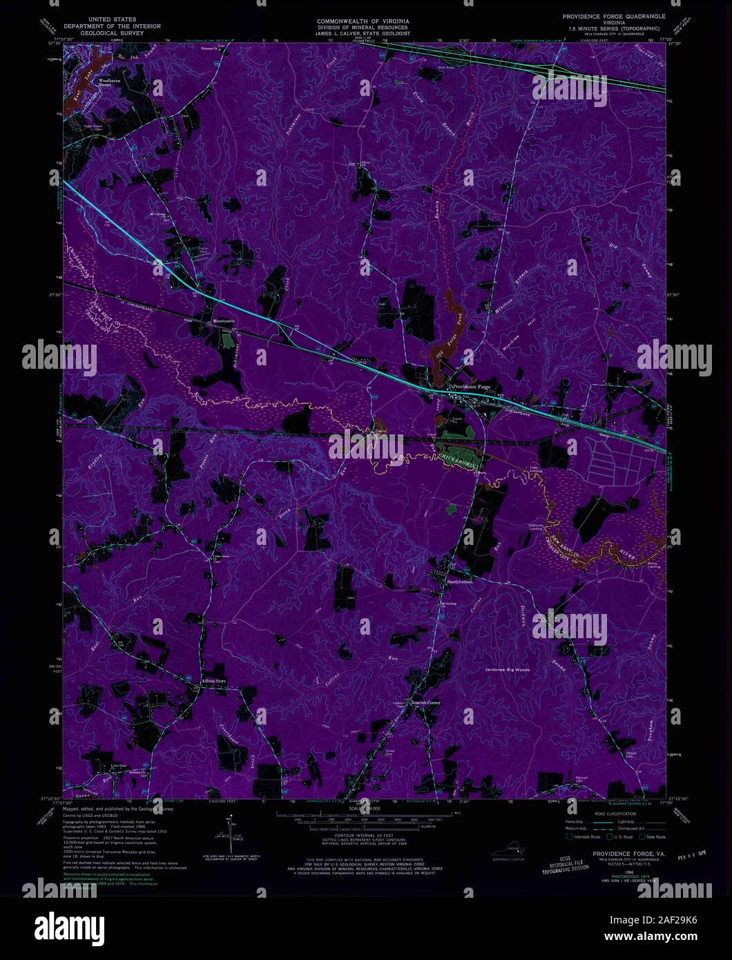 VA Providence Forge 186372 1966 24000 Inverted Stock Photo - Alamy