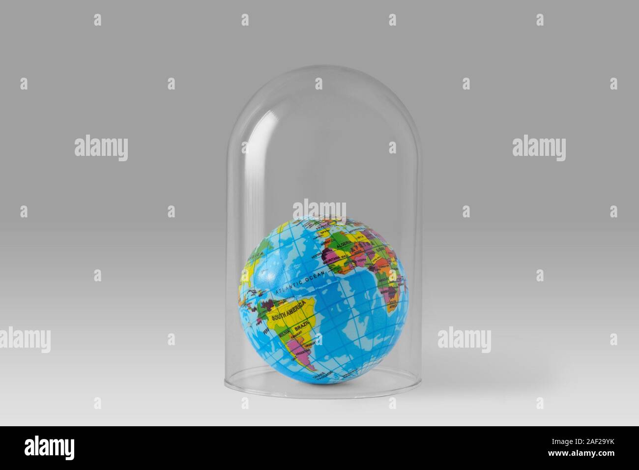 Planet earth under glass bell - Concept of ecology and save the world ...