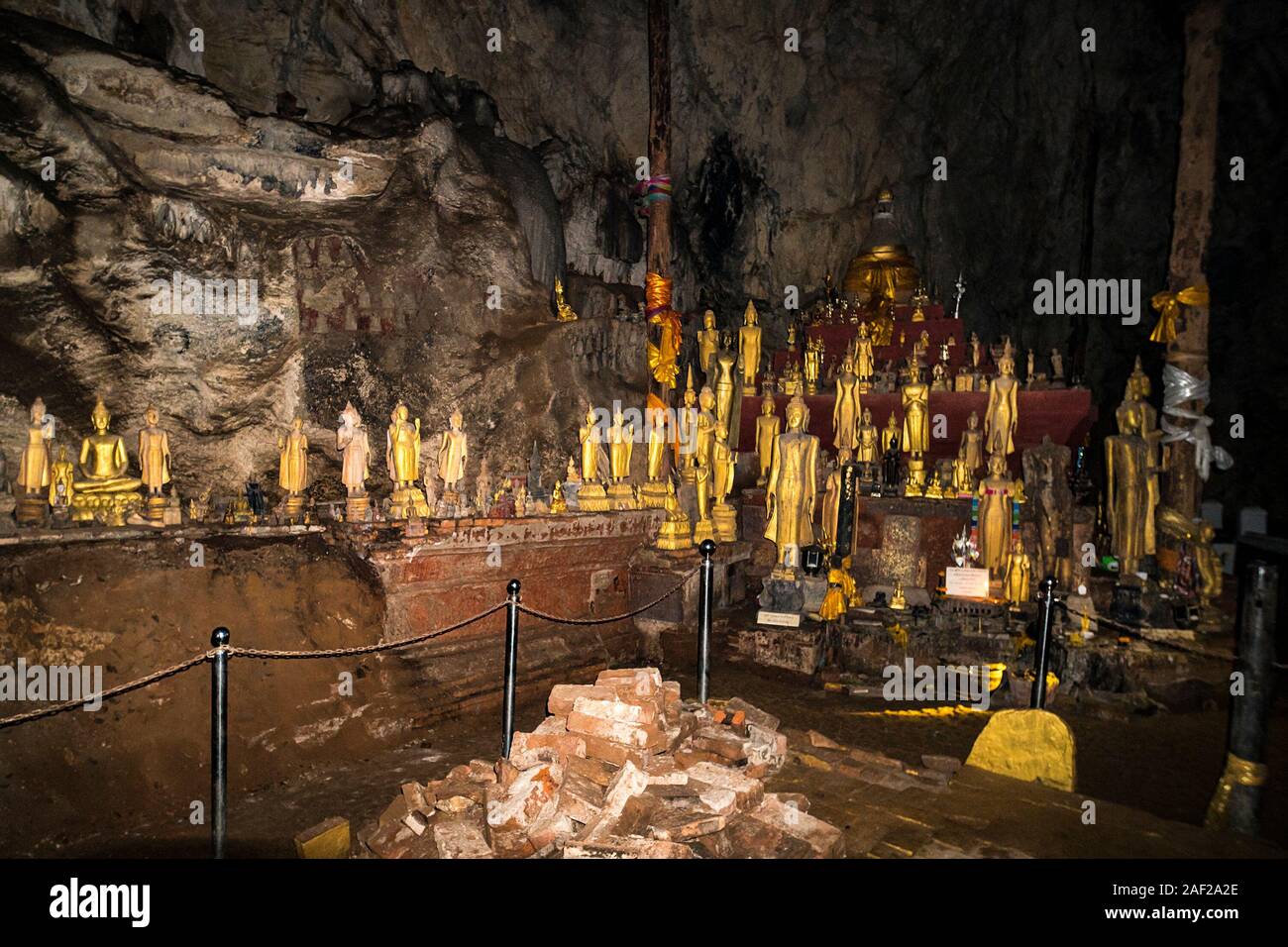 Pak Ou Caves the Tham Ting lower cave and the Tham Theung upper cave ...