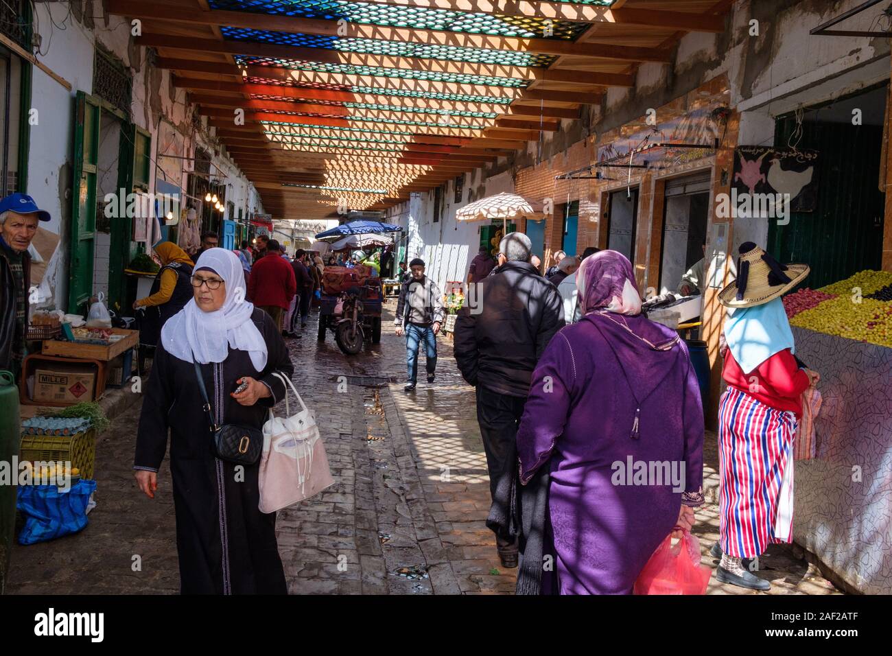 Morocco, Tetouan: shops in the medina. The Old Town is registered as a ...
