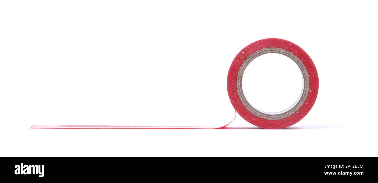 Roll of red insulation tape isolated on white background Stock Photo ...