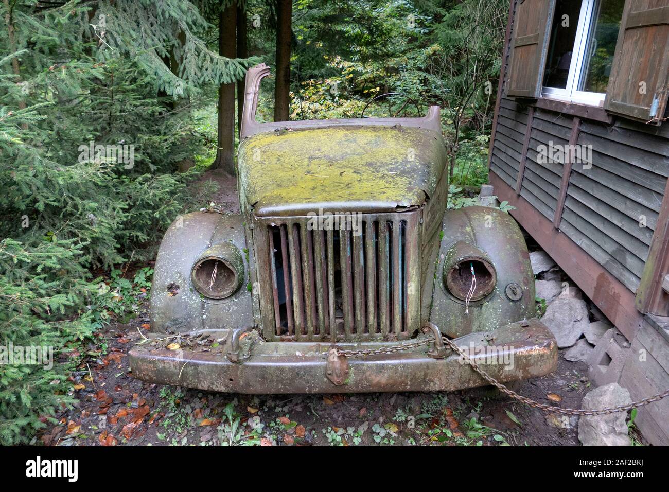 Remains of a GAZ-51 - Gazon Soviet Gaz built truck in the grounds of ...