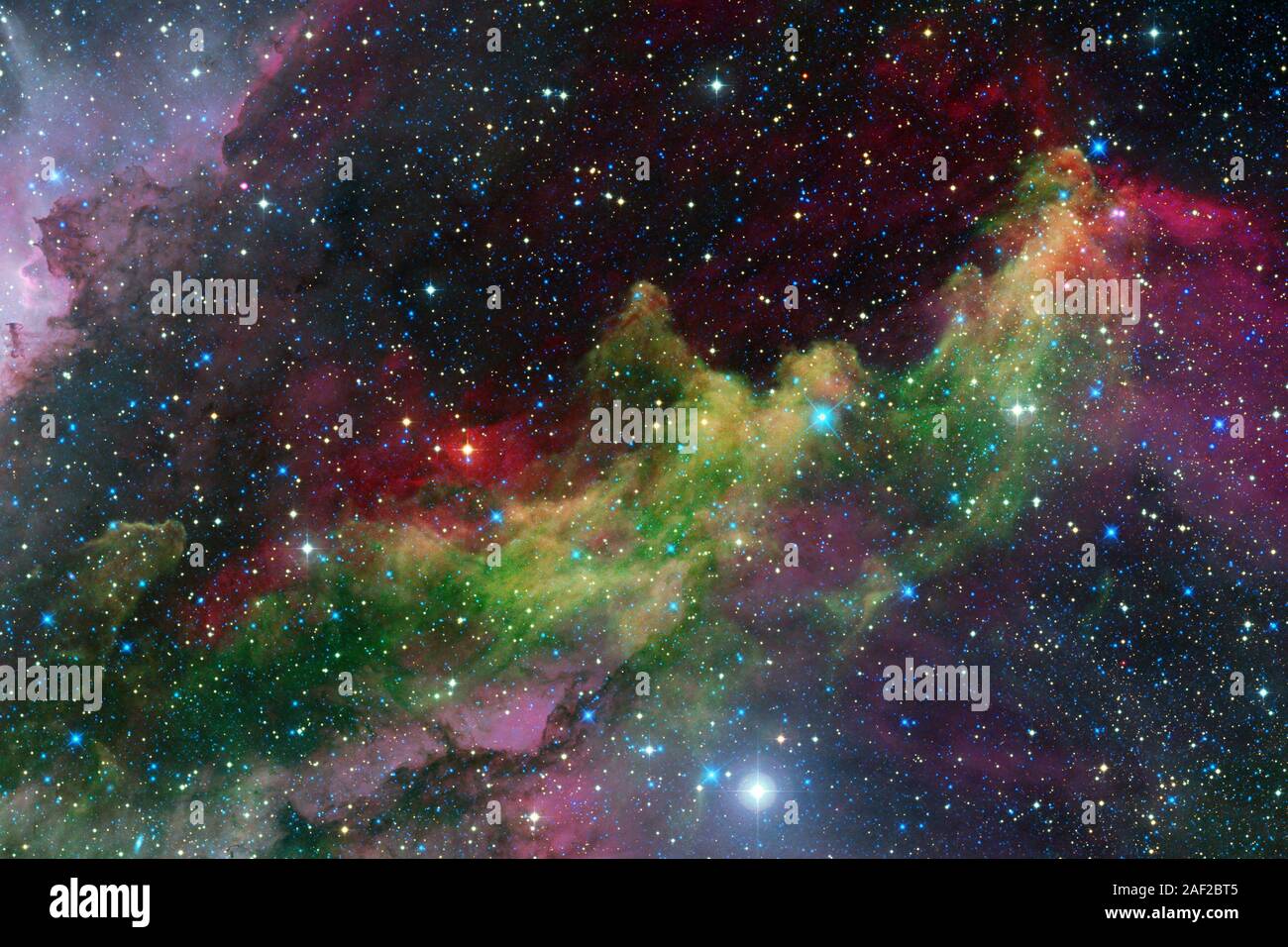 Universe scene with stars and galaxies in deep space showing the beauty ...