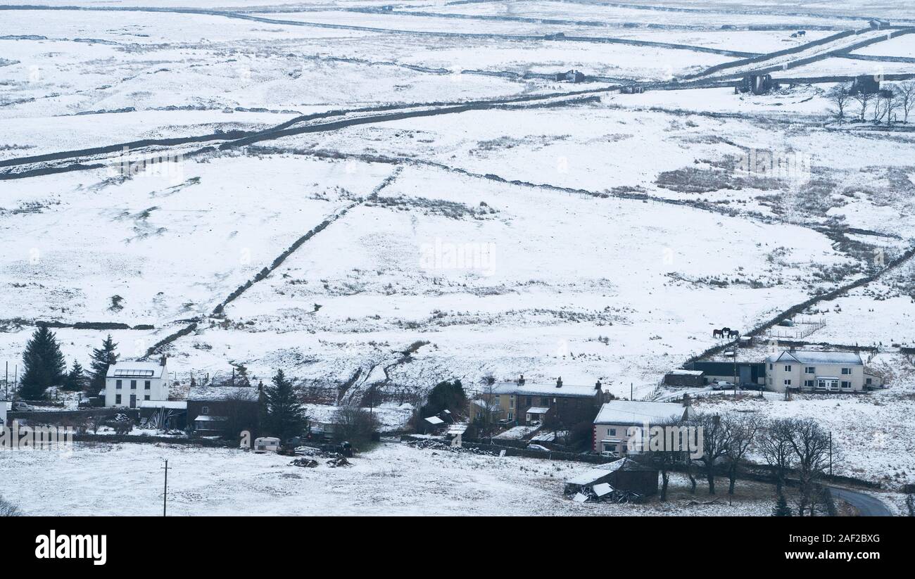 A light covering of snow over Nenthead on the Cumbria and ...