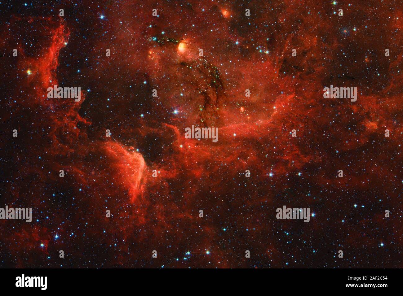 Nebulae and stars in outer space, glowing mysterious universe. Elements ...