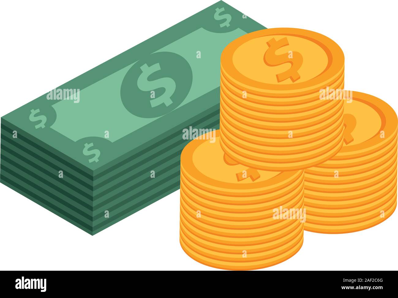 bill and coin money dollars icon Stock Vector Image & Art - Alamy