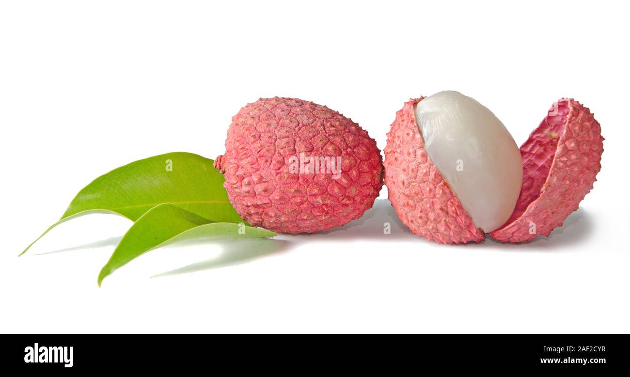 Peeled lychee isolated on white background Stock Photo - Alamy
