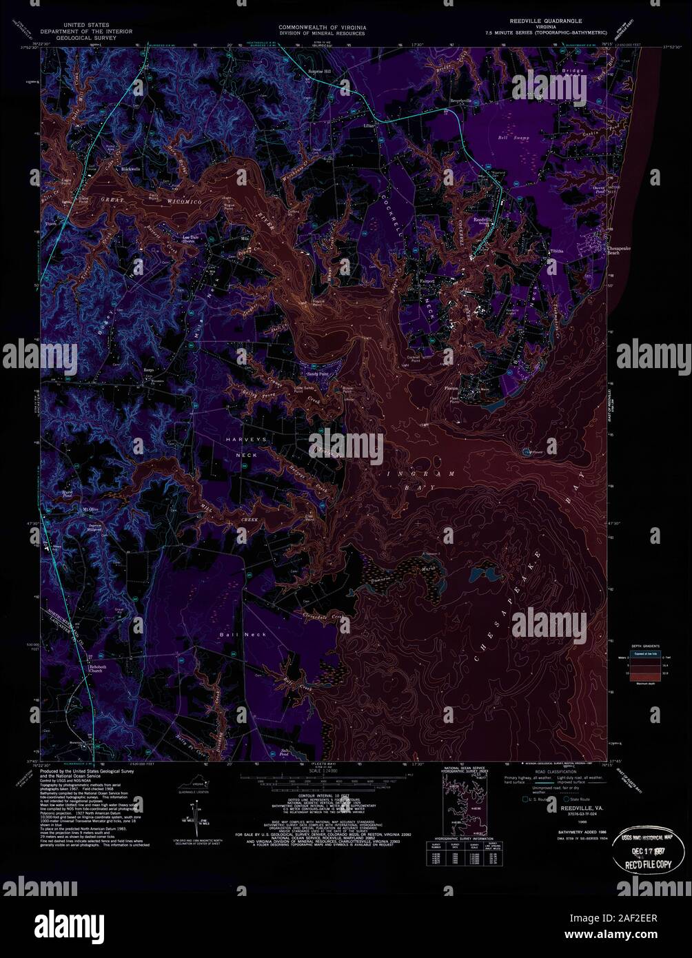 VA Reedville 186470 1968 24000 Inverted Stock Photo - Alamy