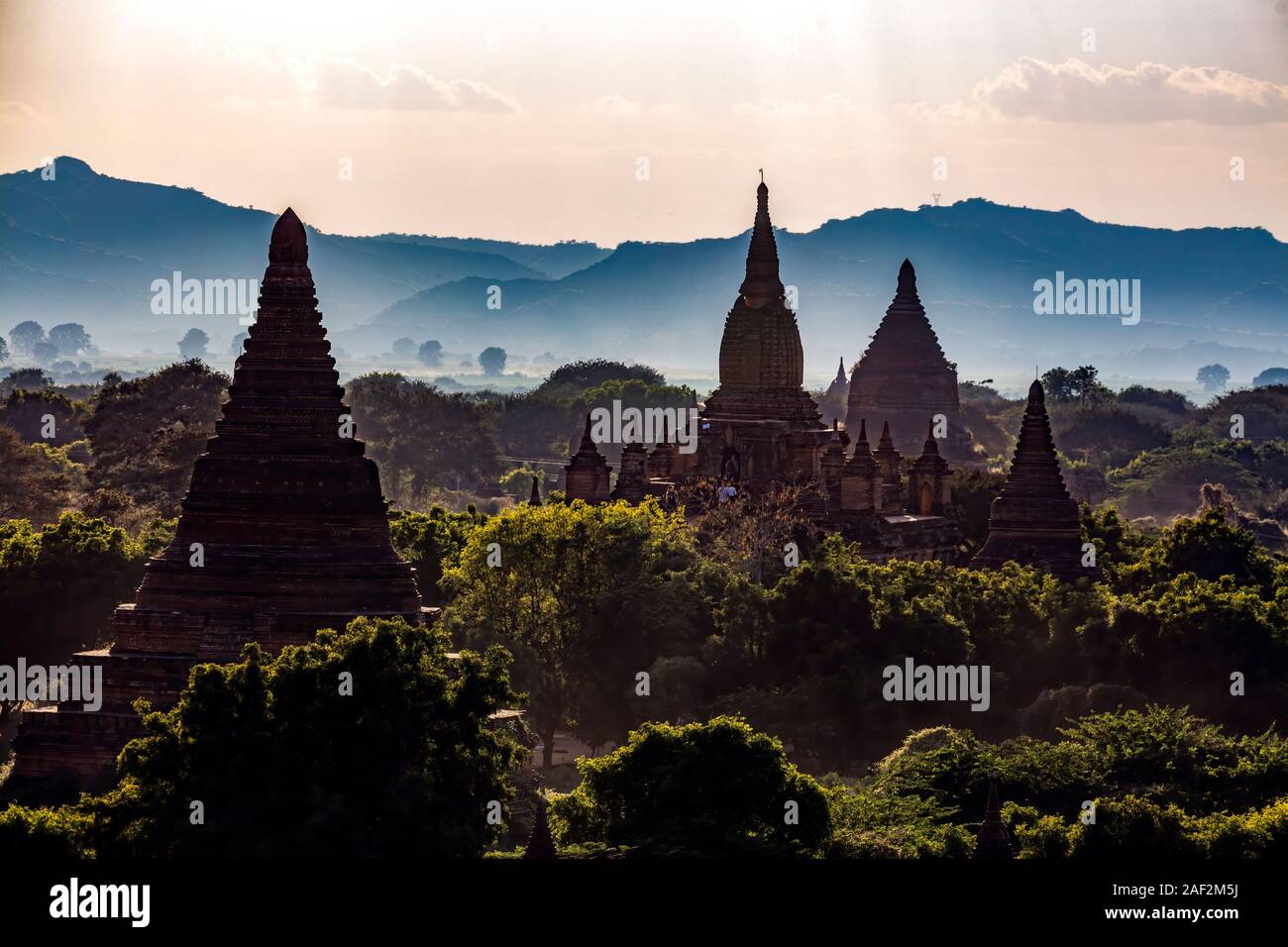 Bagan sunset in Myanmar, Asia Stock Photo - Alamy