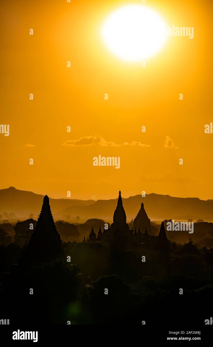 Bagan sunset in Myanmar, Asia Stock Photo - Alamy