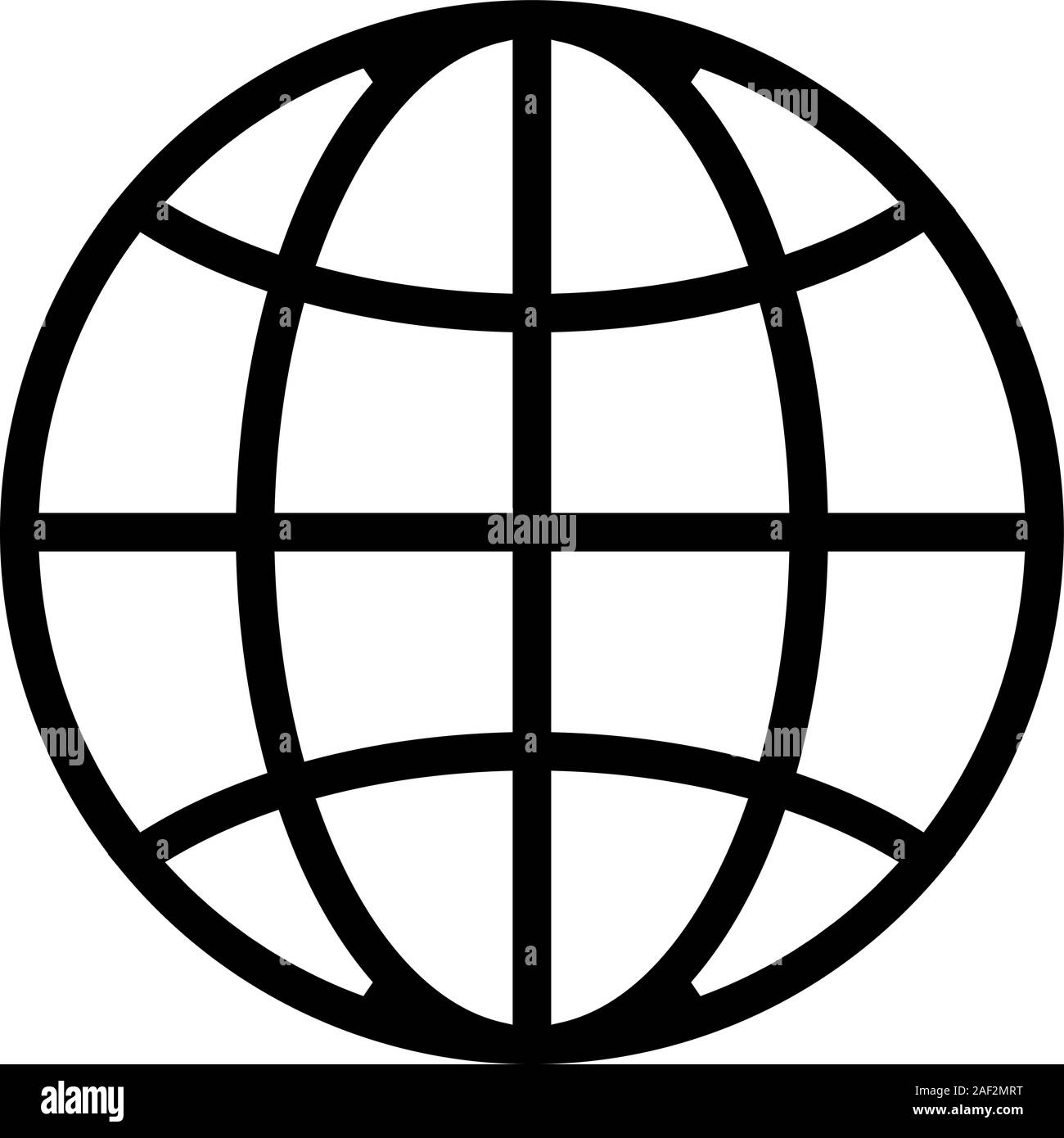 parallels and meridians icon vector. Isolated contour symbol ...