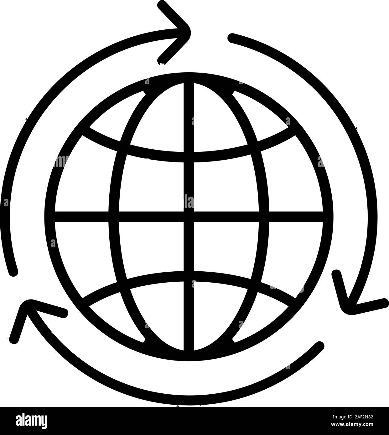 the global industry icon vector. Isolated contour symbol illustration ...