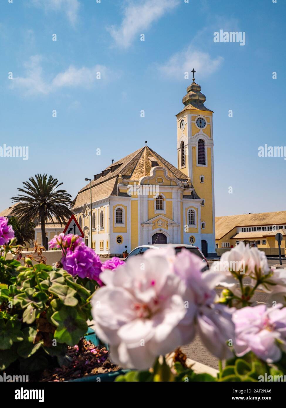 The German Evangelical Lutheran Church in Swakopmund, Namibia Stock ...