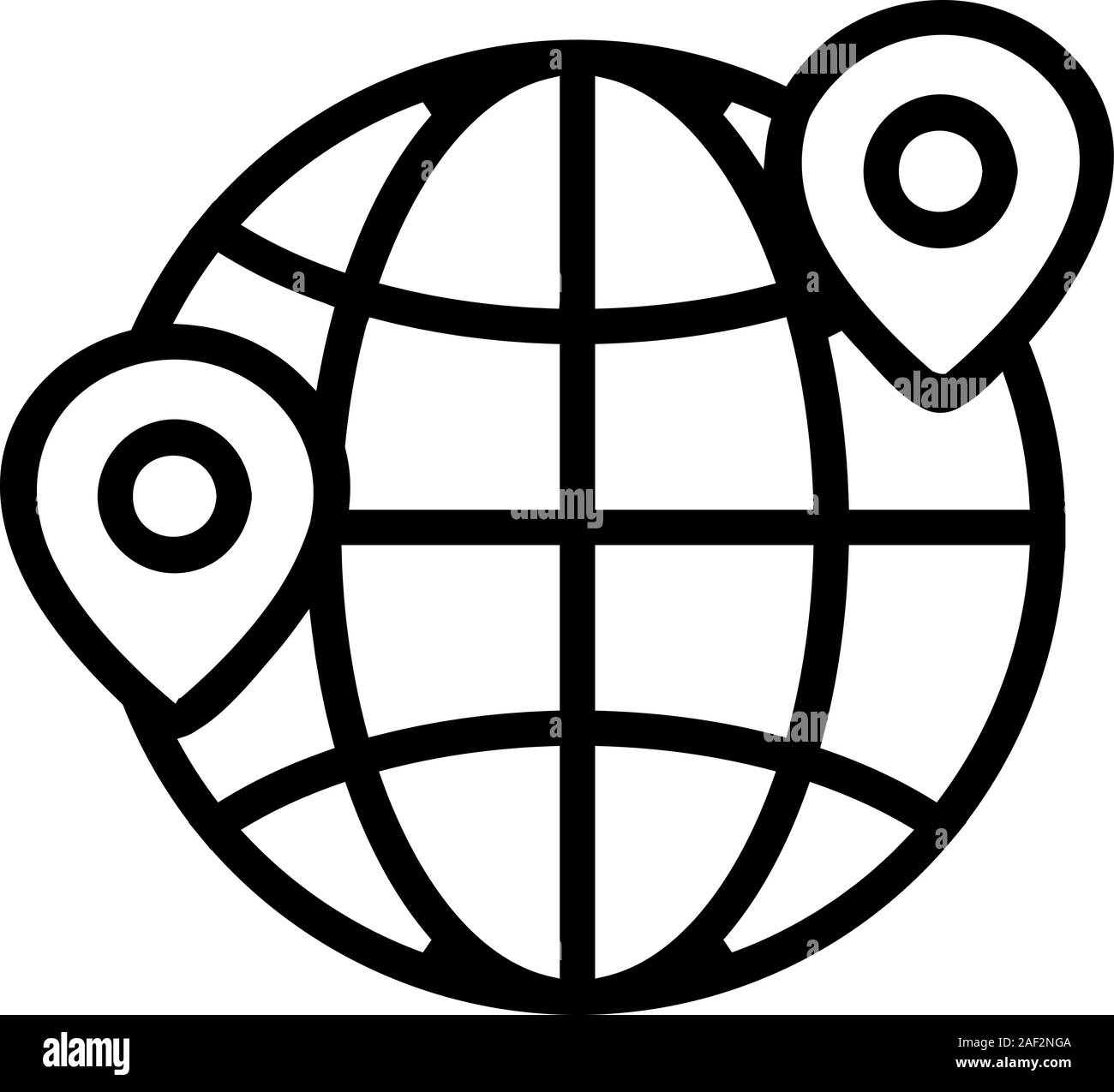 Location of objects icon vector. Isolated contour symbol illustration ...