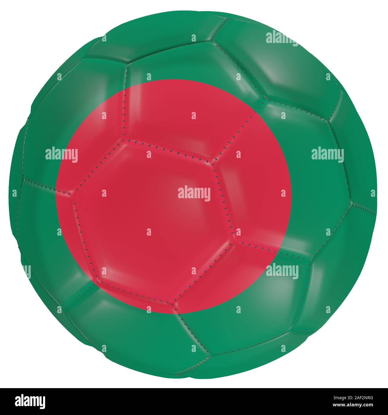 3d rendering of a Bangladesh flag on a soccer ball. Isolated in white ...