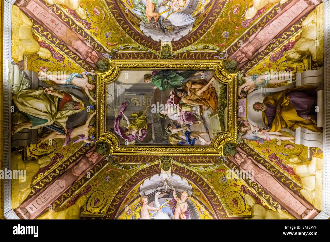 Magnificent painting at a ceiling inside the Papal Basilica of St ...