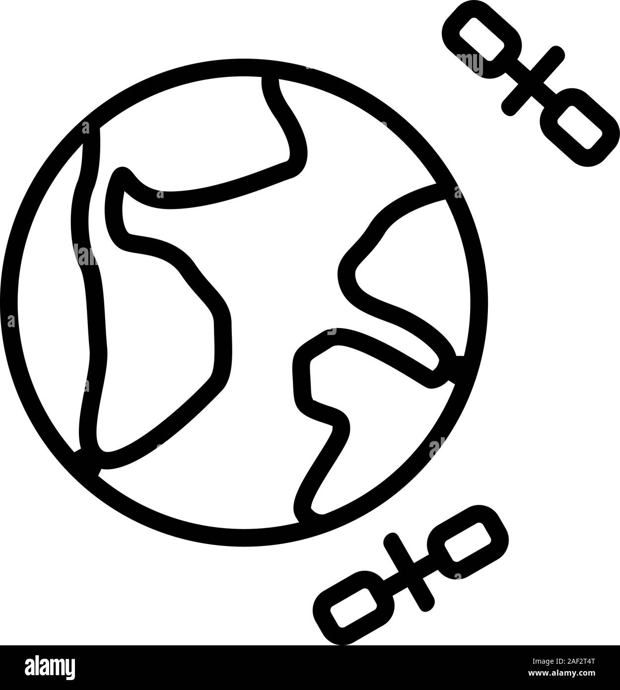 satellites land the icon vector. Isolated contour symbol illustration ...