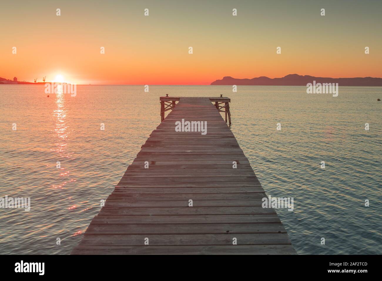 Morning by the beach. Playa de Muro, sunrise sky in background Stock ...